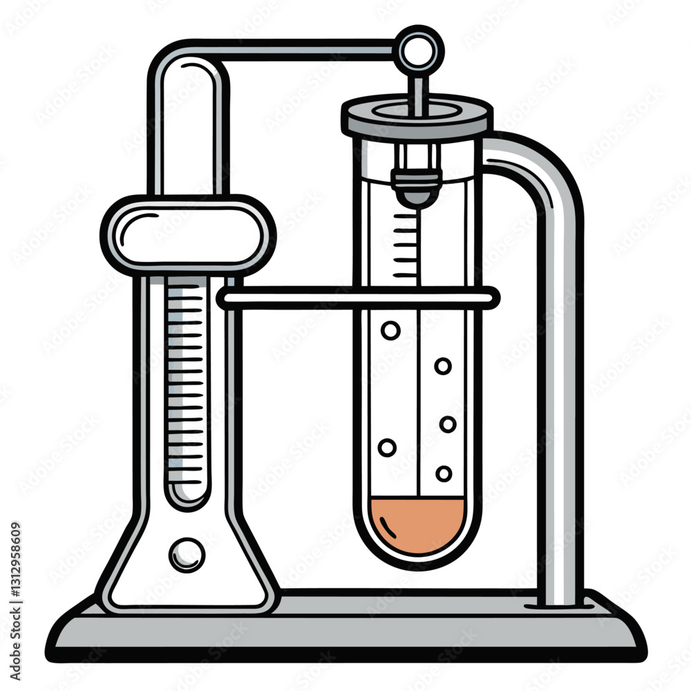 Vector de Stock Test Tube Clamp Line Drawing Vector | Clipart, Cartoon ...