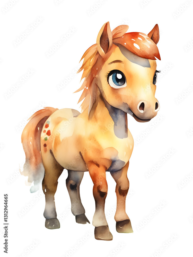 Pony Horse Chestnut Chibi Kawaii Cartoon Character Anthropomorphic ...