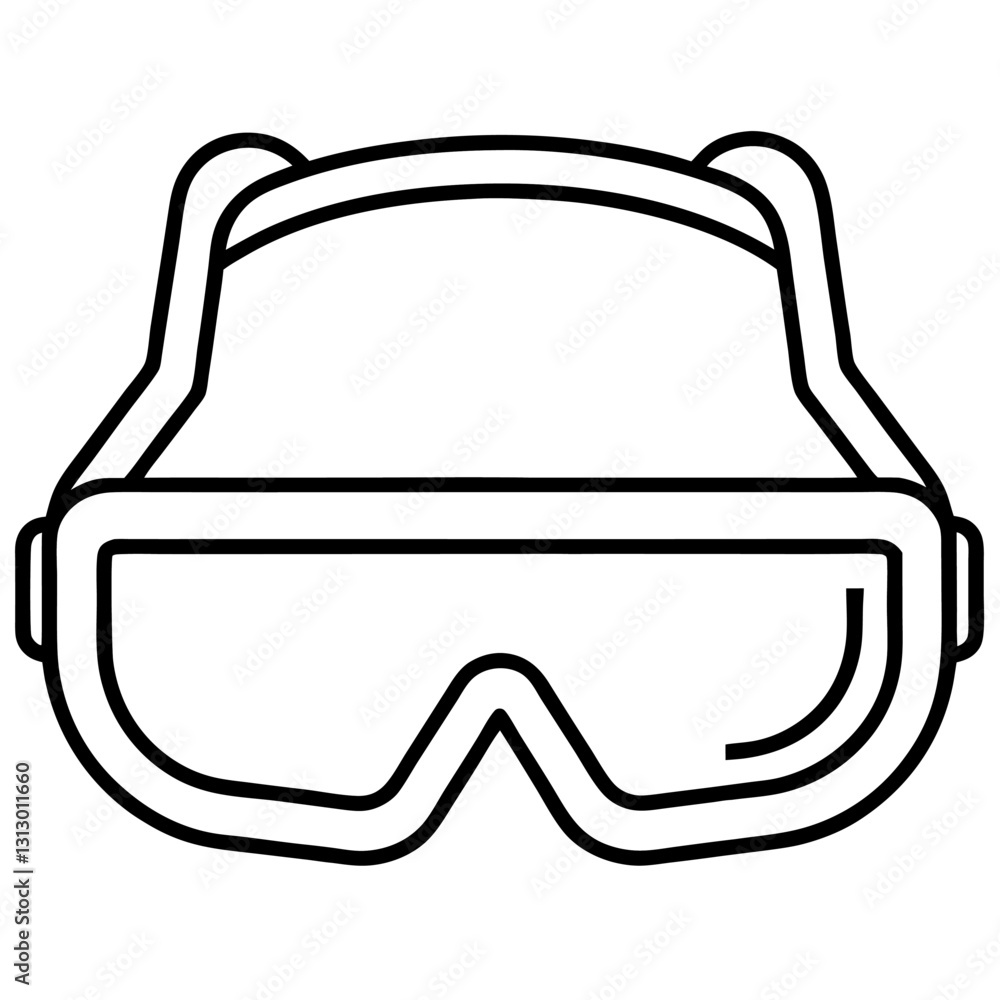 Simple Line Drawing of Laboratory Safety Goggles – Vector Clipart ...