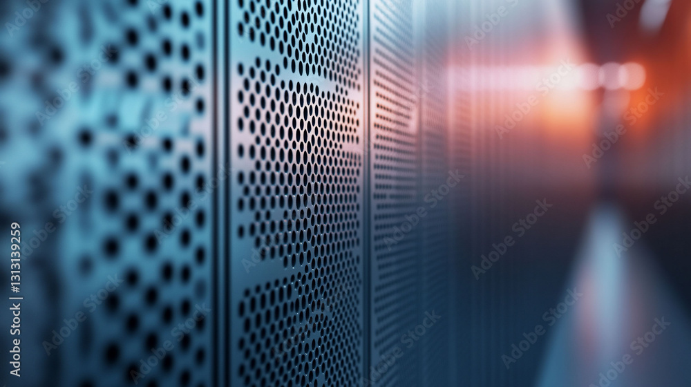 Perforated Metal Panel Server Rack Technology Background Data Center ...