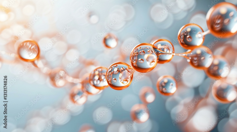 Microscopic view of hydrogen atoms fusing inside a fuel cell reaction ...