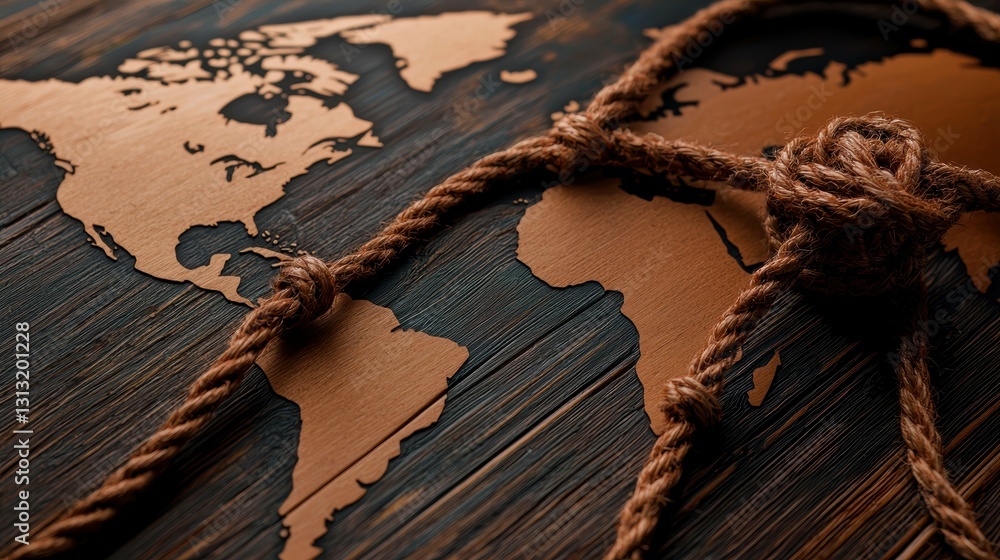 Global Interconnectivity Visualized through Knotted Rope Over a ...