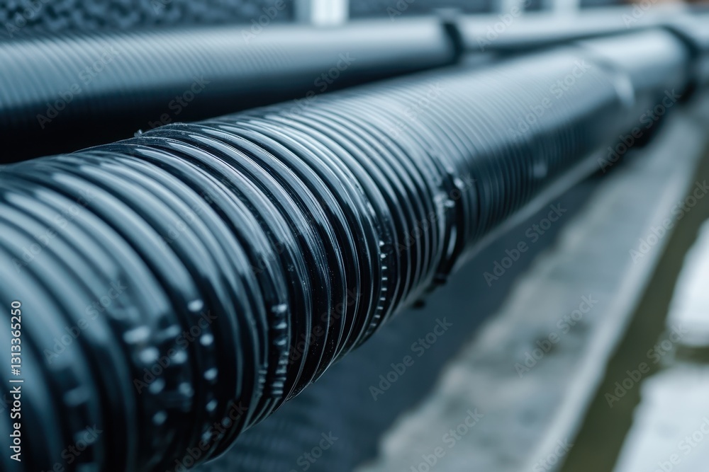 Flexible black PVC insulation tubes for underground electrical cables ...