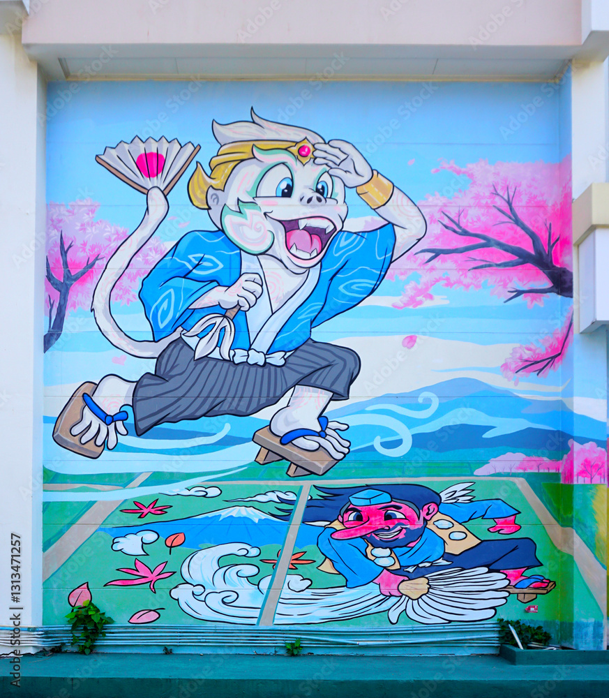 ภาพถ่าย Stock CHONBURI, THAILAND - 5 MAR : Street art or graffiti Thai ...