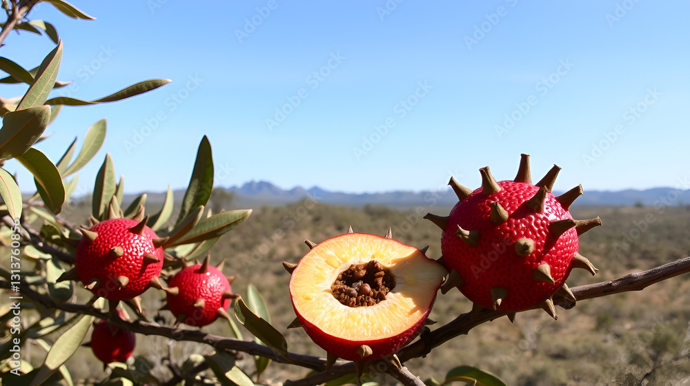 Quandong (Quandong, Australian peach, desert peach is a fruit of ...