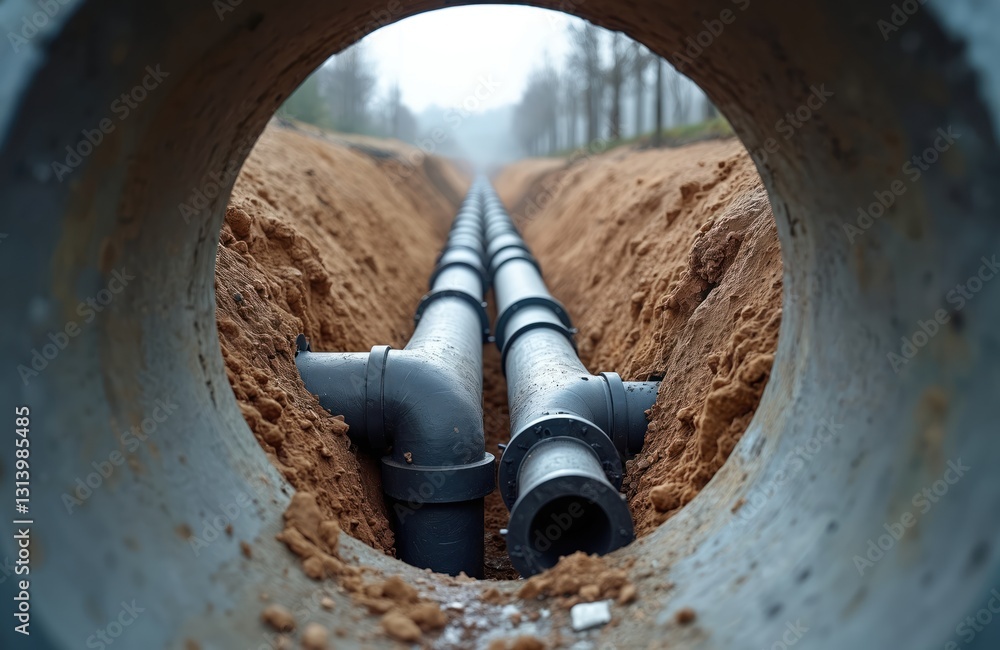 Underground pipeline system for modern water supply and sewerage ...