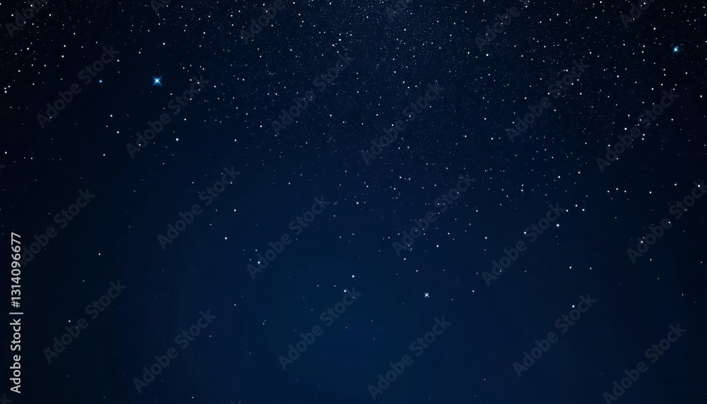 Starry night sky background with twinkling stars and deep blue gradient ...