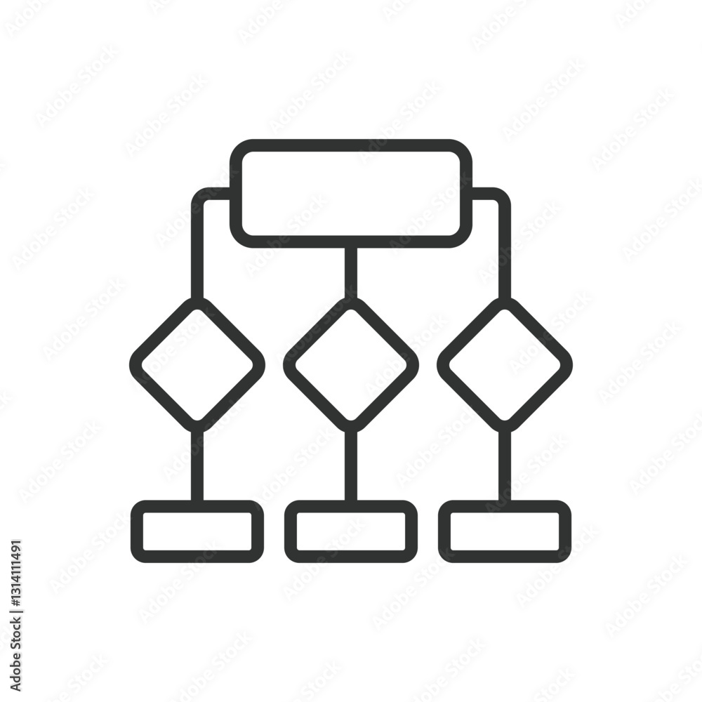 Flowchart, icon in line design. Flowchart, process diagram, workflow ... Flowchart, icon in line design. Flowchart, process diagram, workflow ...