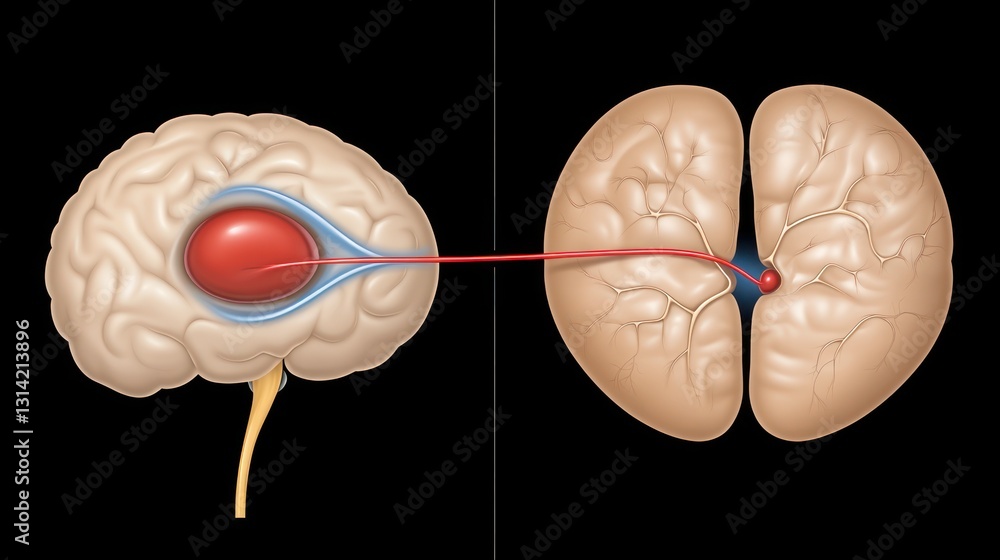 Human Brain Ventricular System Illustration: Detailed Anatomy of ...
