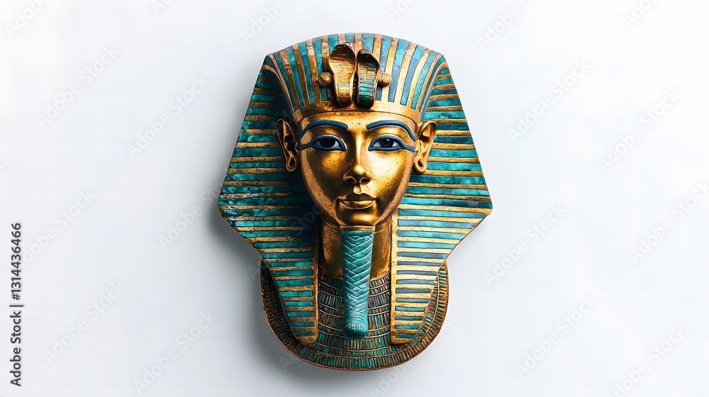 Ancient egyptian pharaoh mask museum exhibit art piece display ...