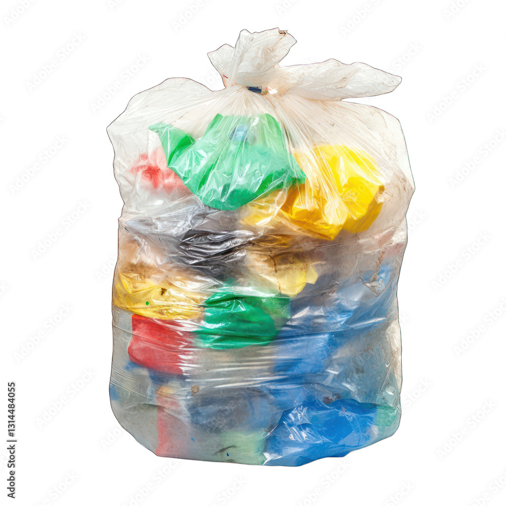 Plastic Waste Recycling Bag isolated on transparent background Stock ...