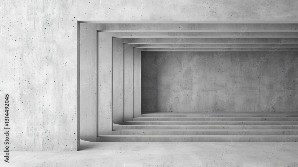 Cross-section view of reinforced concrete beams in a modern building ...