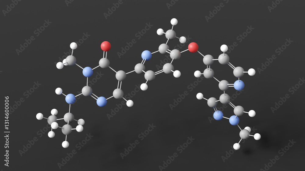 vimseltinib molecule 3d, molecular structure, ball and stick model ...