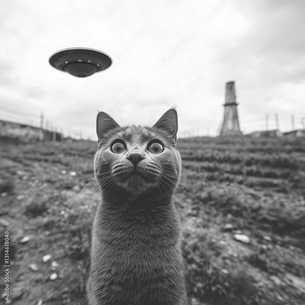 Cat Selfie: Flying Saucer Fields Stock Photo | Adobe Stock