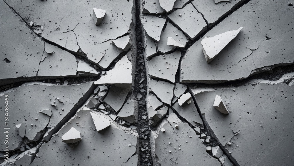 Cracked concrete texture background. Close-up of a grey surface ...