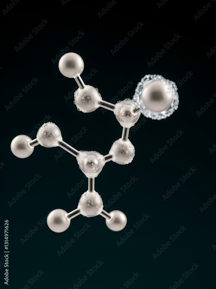 maltose molecule, structural chemical formula, ball-and-stick model ...