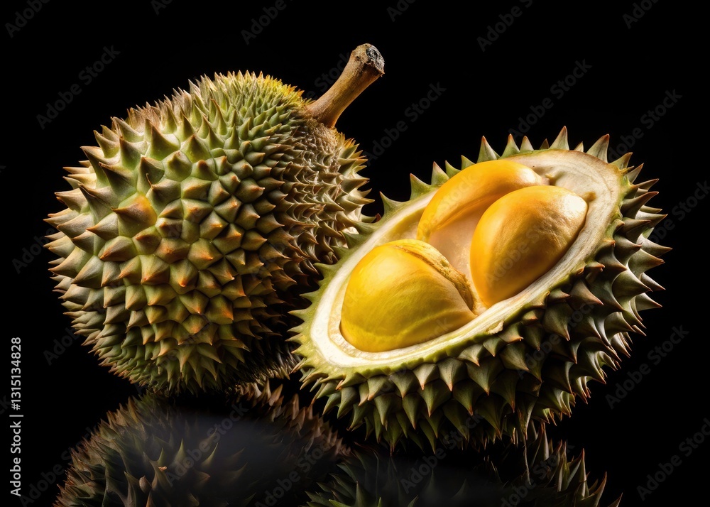 Durian Fruit: High-Res Images of Spiky Exterior & Creamy Interior on ...