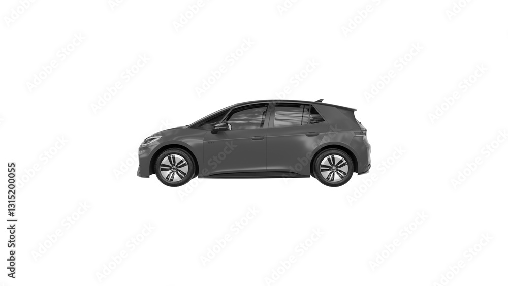 SIDE View of GREY car isolated on white, Volkswagen ID3 GTX 2024 png ...