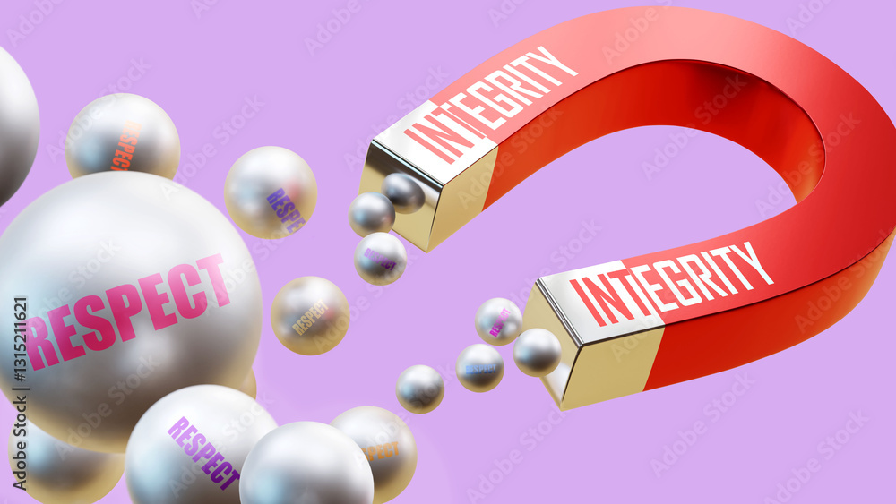 Integrity which brings Respect. A magnet metaphor in which integrity ...