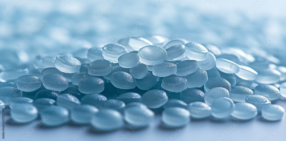 Black and white plastic cylindrical pellets, white polymer granules ...