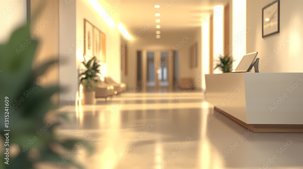Blurred office lobby entrance building background, defocus luxury ...