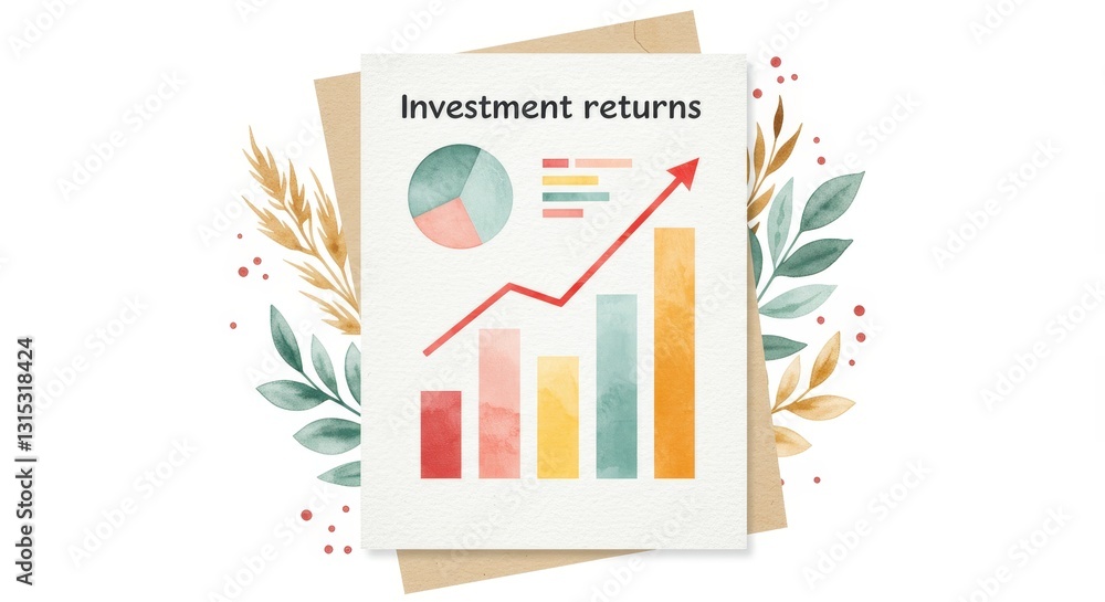 Colorful Investment Growth Chart Illustration - Illustrative financial ...