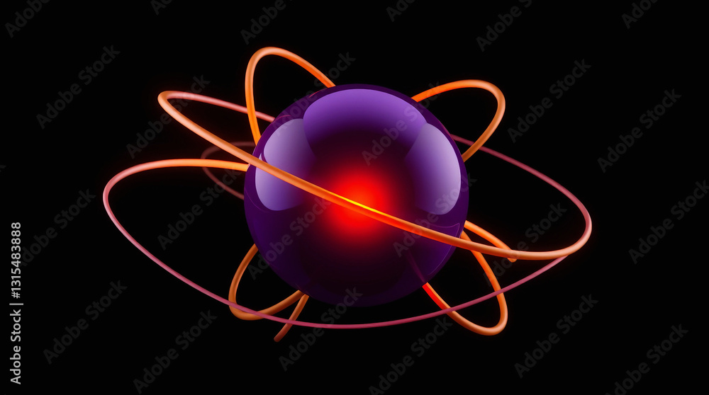 3d Model Of An Atom With Electrons Orbiting The Nucleus Symbolizing Atomic Structure And