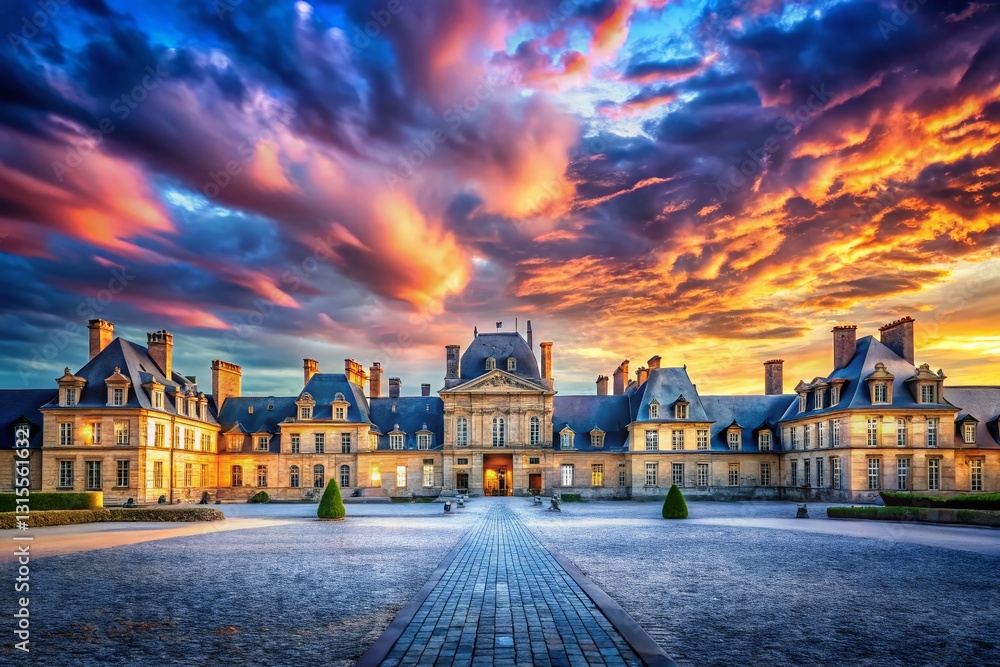 Surreal Dreamscape: Chateau de Fontainebleau, French Palace, Fantasy ...
