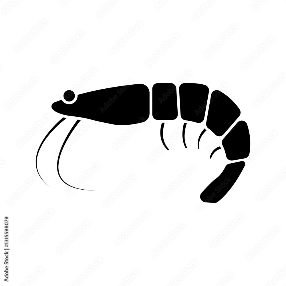 Prawn Icon Symbol isolated white background. vector illustration. color ...