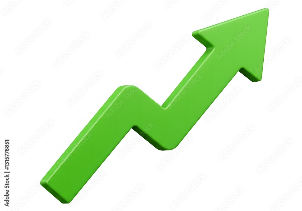 Green Growth Arrow 3D Icon Stock Photo | Adobe Stock