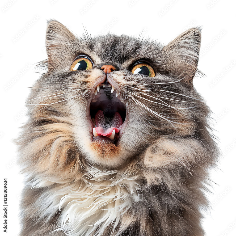 Funny cat meme with sarcastic text isolated on transparent background ...