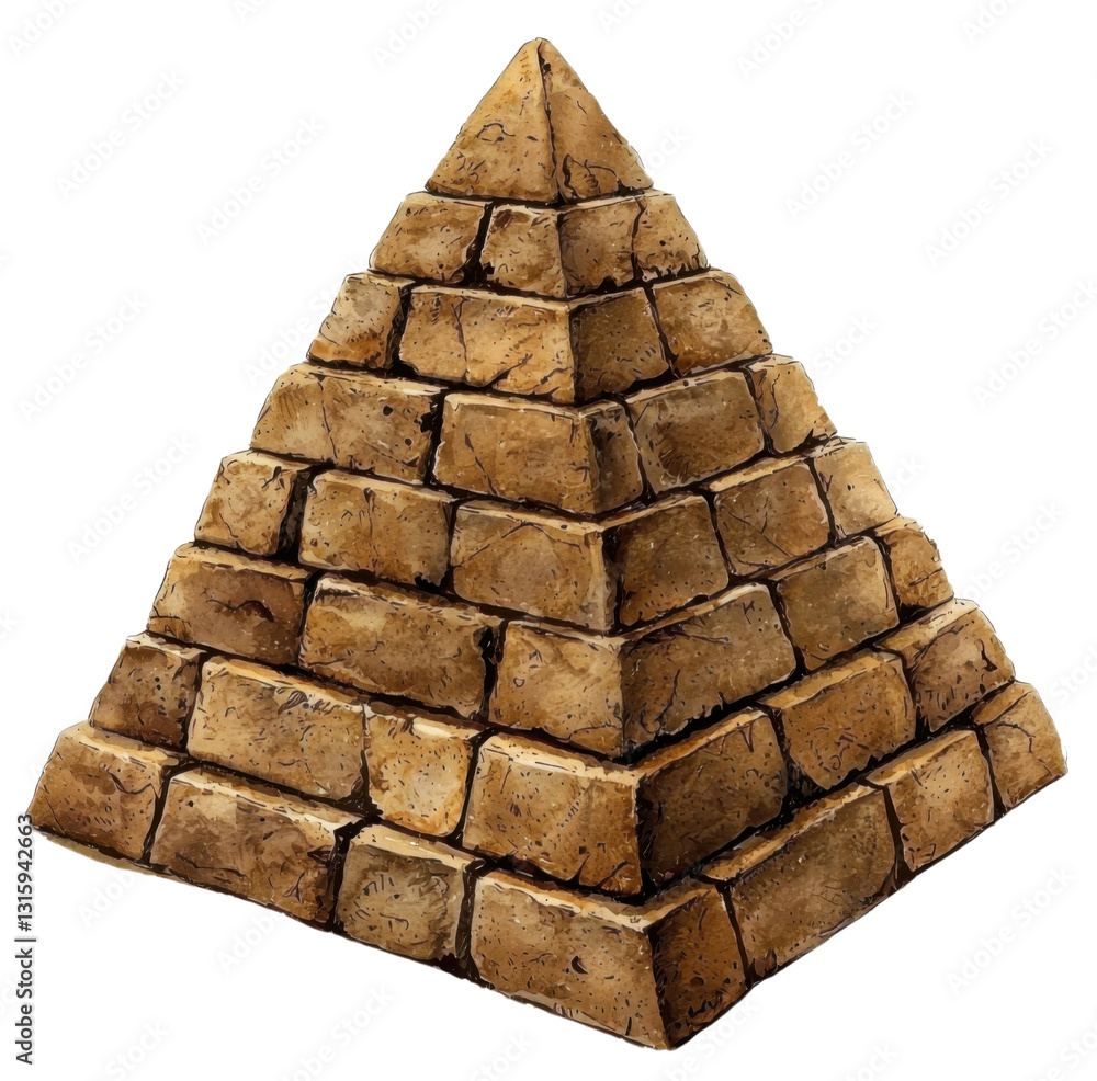 Ilustración de Stock Exploring ancient architecture pyramid structure ...