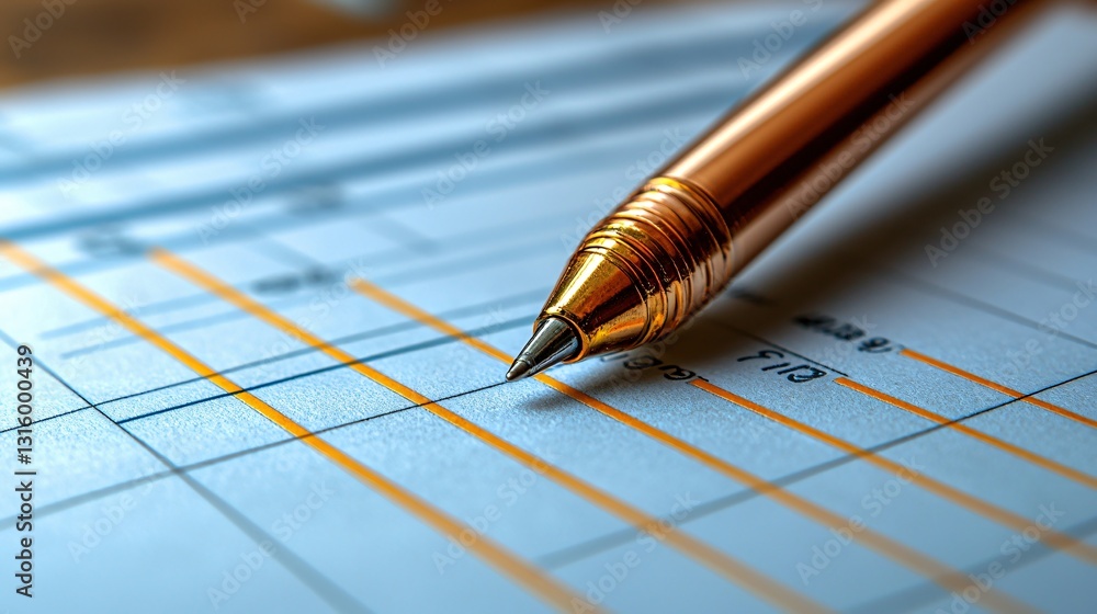 High Resolution Image of a Pen on Event Planning Documents with ...