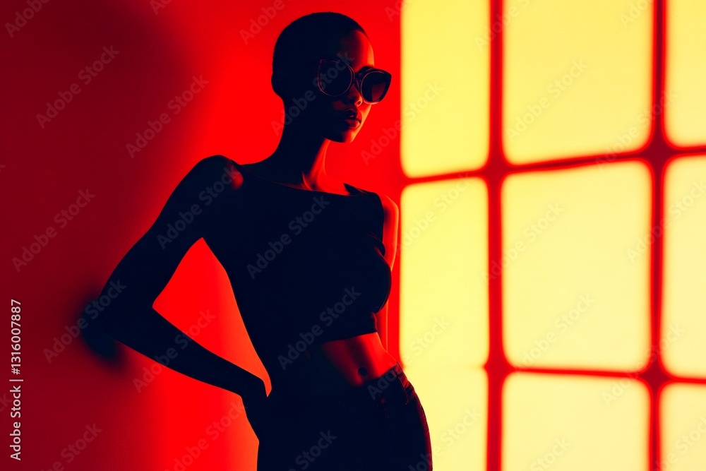 Short coiffure - highlighted hair. Commercial ad depiction art ...