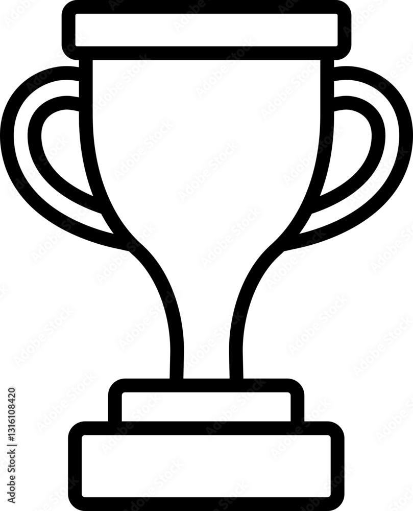 Champion Trophy outline flat vector isolated. Winner's trophy icon ...