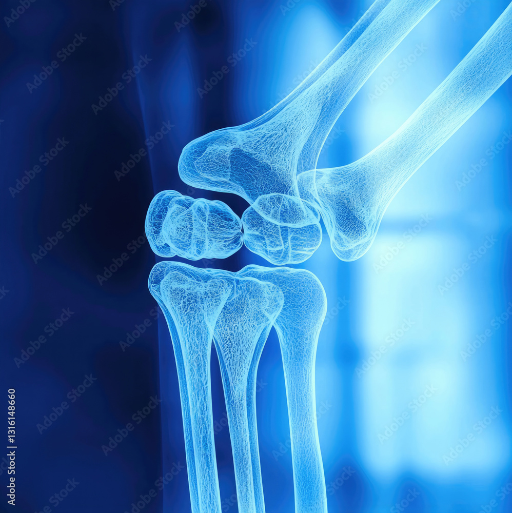 Stock-Foto „X ray image of human elbow joint showing detailed bone ...