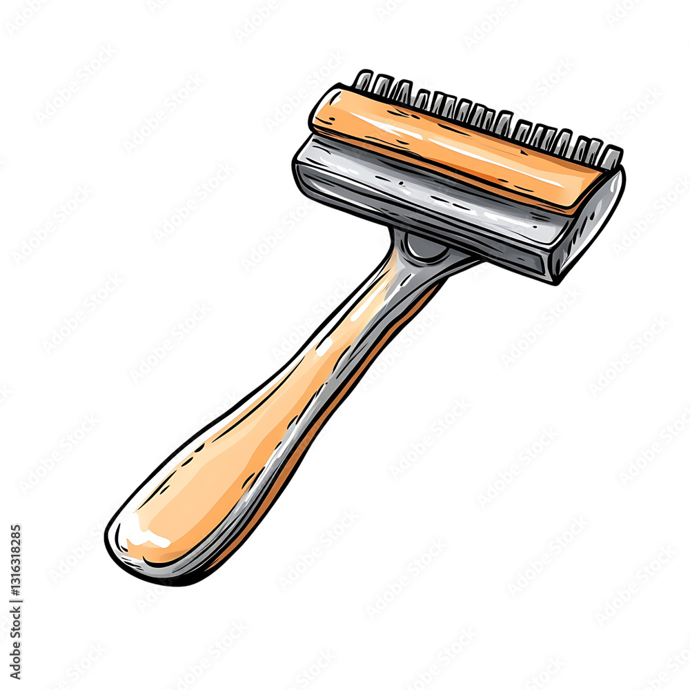 razor blade cartoon isolated on white background full depth of field ...