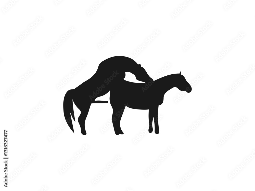Horse mating silhouette Wildlife Silhouette. Animals in Mating ...