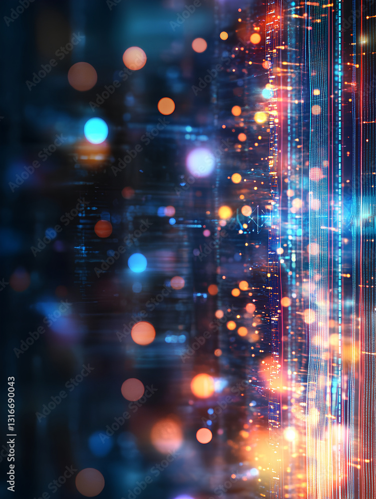 Futuristic digital transformation timeline with glowing holograms and ...