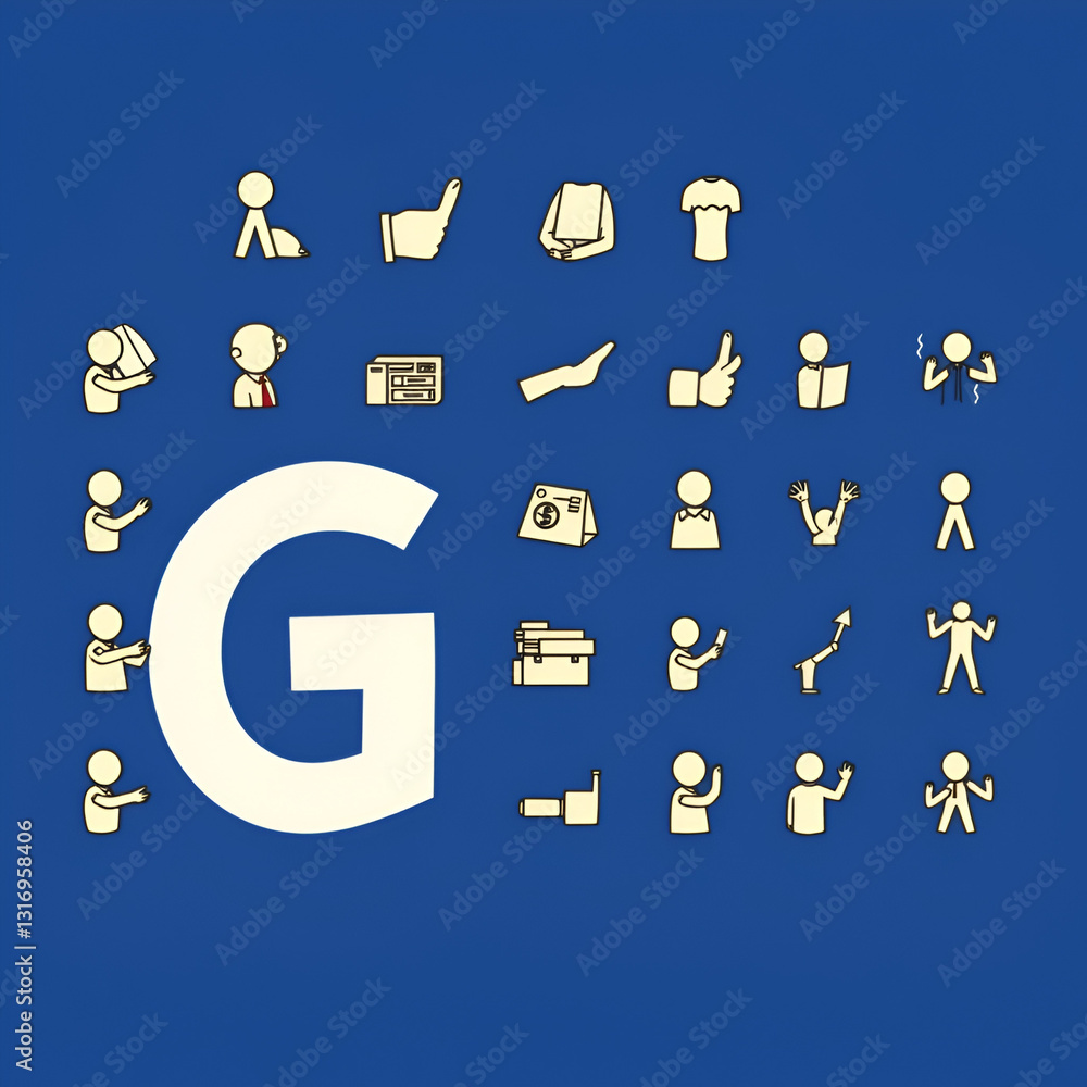 Stick figure human people man action, feelings, and emotions icons ...