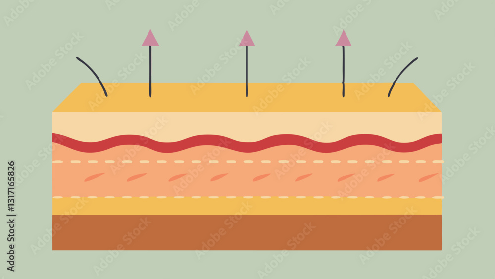 Skin Layer Anatomy A crosssection of skin layers highlighting the ...