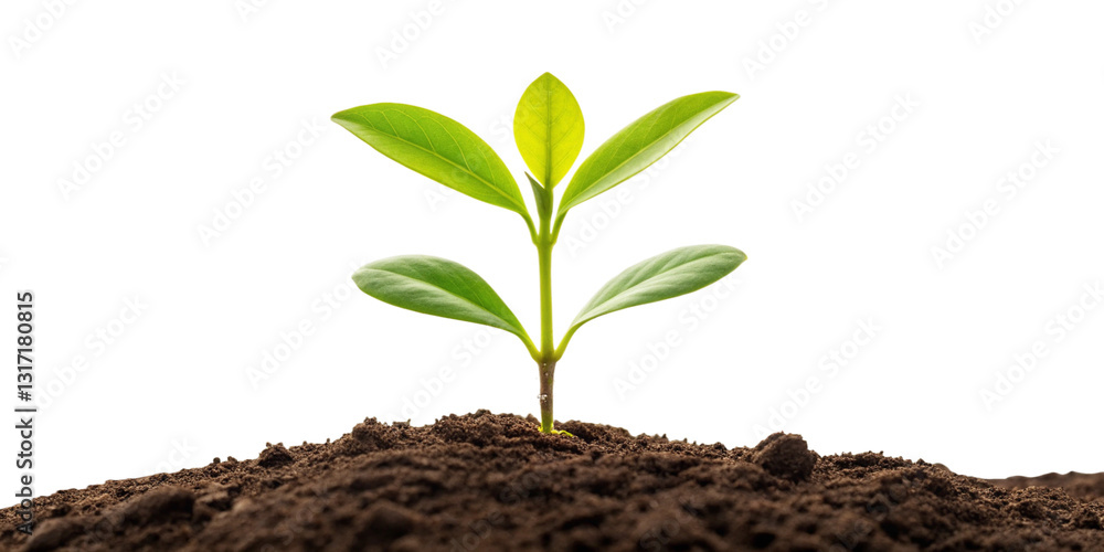"Young Green Plant Sprout Growing from Soil – Isolated on Transparent ...