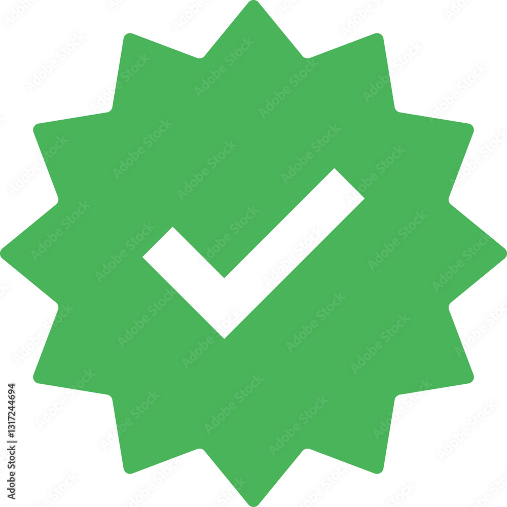 Vector de Stock Check mark. Green tick verified badge icon. Approved ...