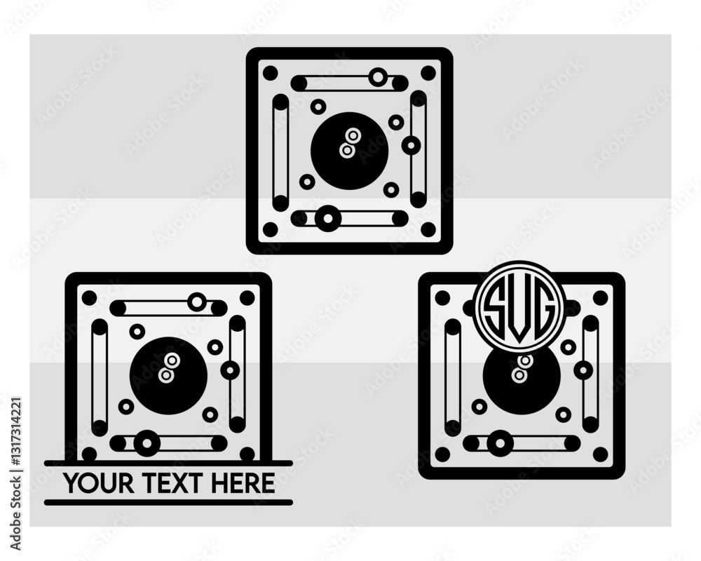 Vetor Carrom Board SVG Silhouette, Carrom Silhouette, Sports Svg ...
