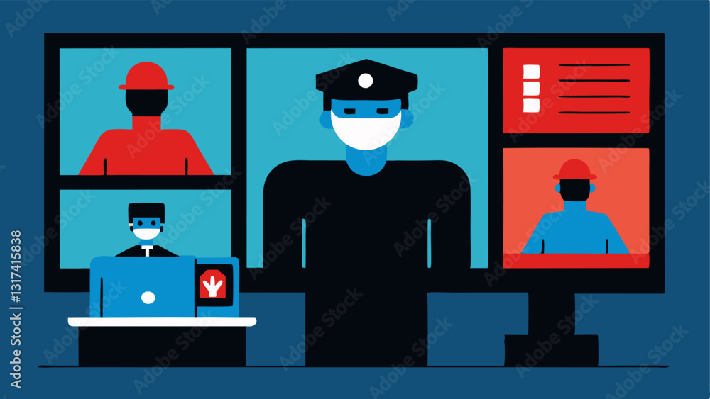 Surveillance Footage A split screen showing surveillance footage of a ...