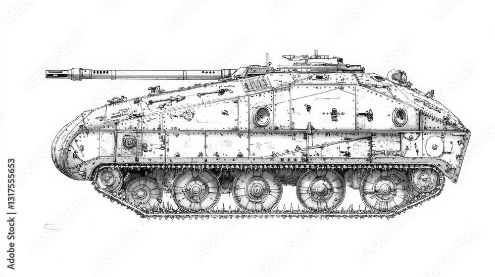 Stock-Illustration „Centurion Tank Line Art Coloring Page - Detailed ...