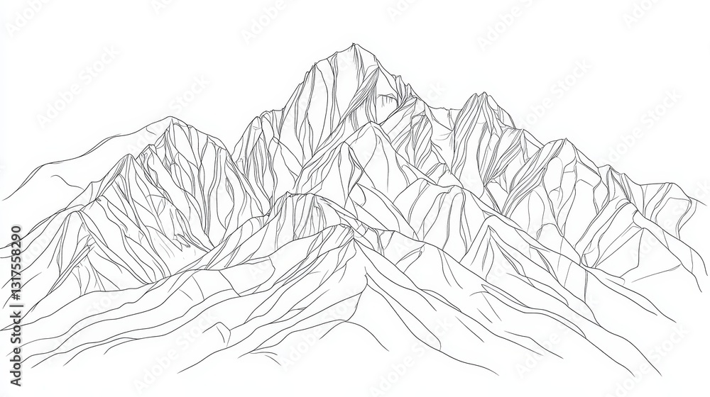 Denali National Park Line Art Coloring Page - A detailed line art ...