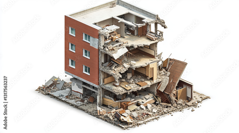 Earthquake magnitude levels vector illustration diagram, Richter scale ...