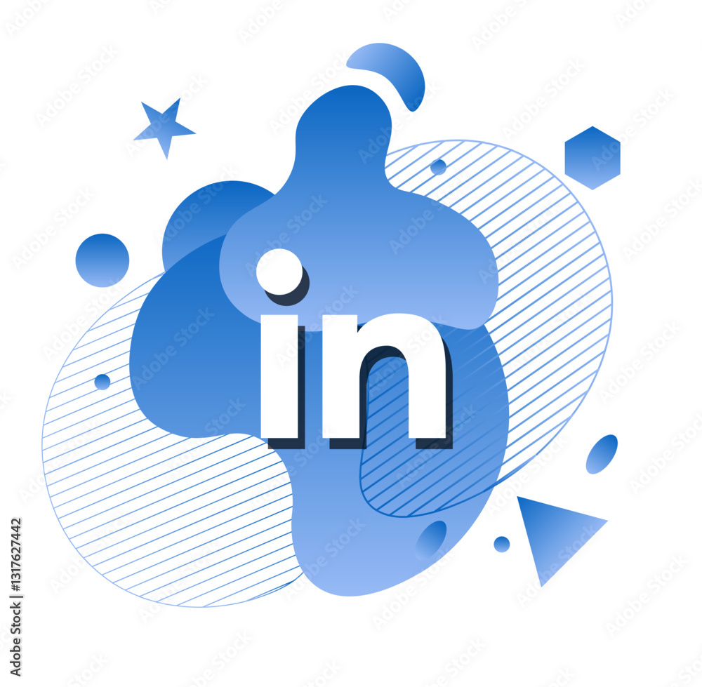 linkedin logo icon. linkedin gradient colorful social media and social ...