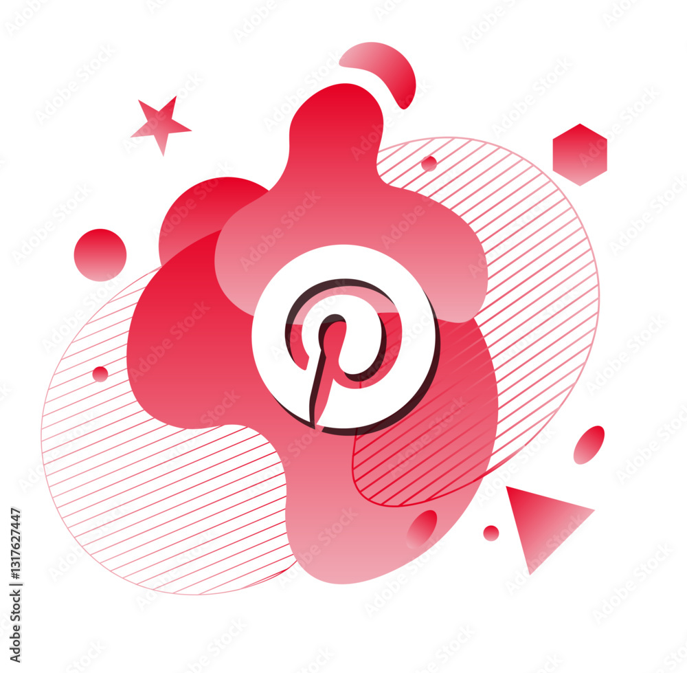 pinterest logo icon. pinterest gradient colorful social media and ...